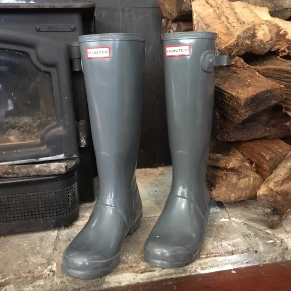 Hunter | Shoes | Hunter Graphite Rainboots | Poshmark